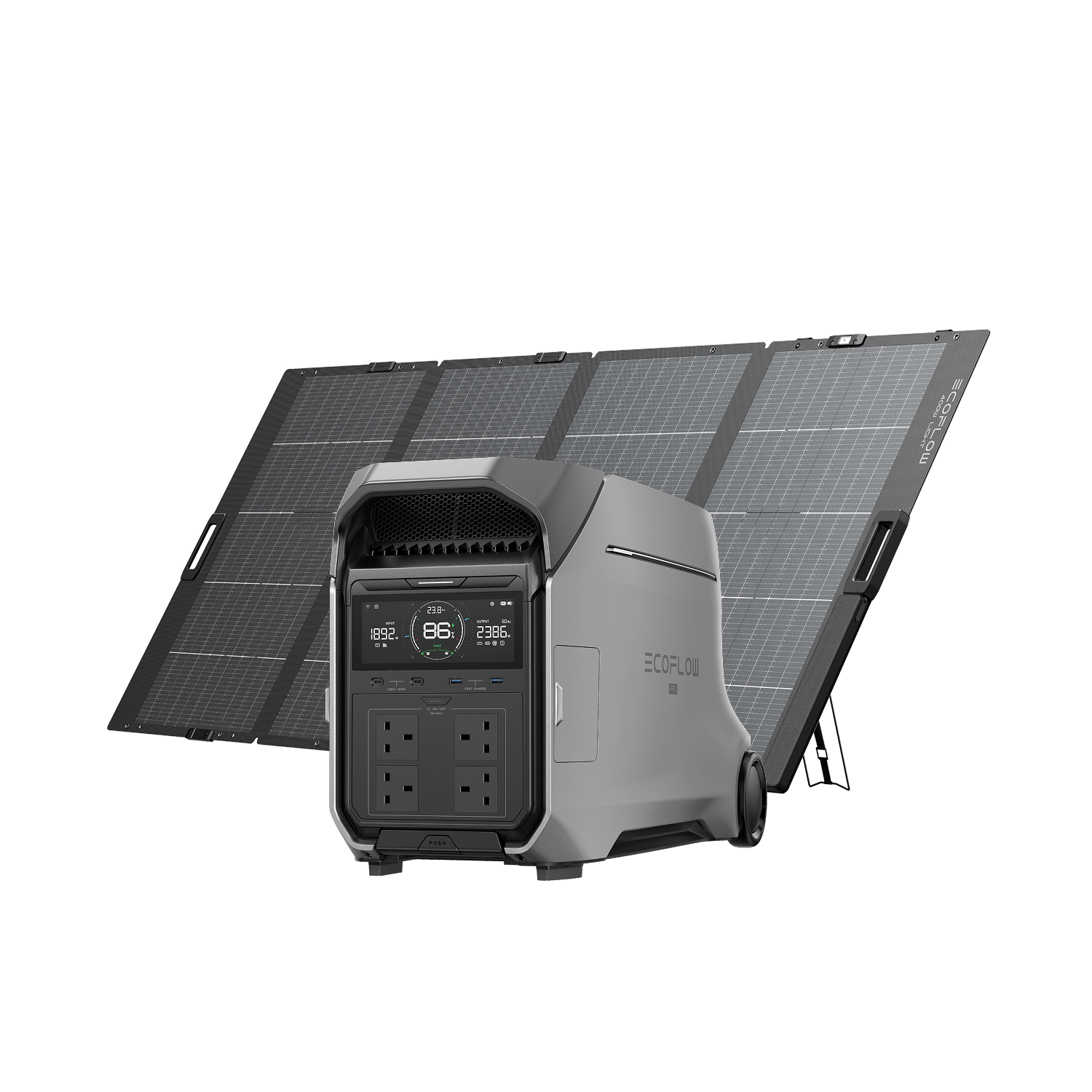 EcoFlow DELTA Pro Solar Generator (PV400W) | EcoFlow UK - DELTA Pro 3 + 400W Portable Solar ...