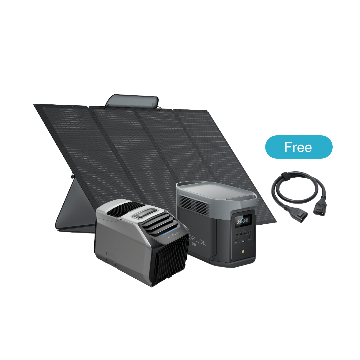 EcoFlow WAVE 2 +EcoFlow DELTA 2 Max + 400W Portable Solar Panel + XT15 ...
